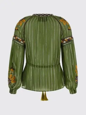 Valentino Garavani Silk Blouse With Lurex Thread Embroidery