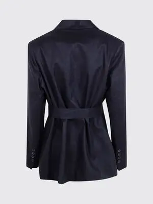SEMICOUTURE Belted Blazer With Classic Collar - Black