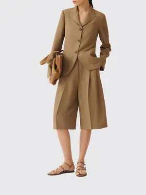 Fabiana Filippi Linen Blend Knee-length Shorts - Mud