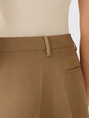 Fabiana Filippi Linen Blend Knee-length Shorts - Mud