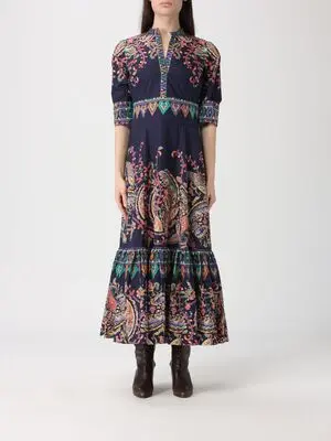 Etro Paisley Cotton Midi Dress - Blue