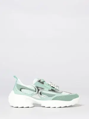 ROGER VIVIER Viv' On The Run Sneakers In Mesh And Suede - Silver