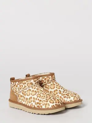 UGG Classic Ultra Mini Leopard Print Calf Hair And Suede Ankle Boots - Brown