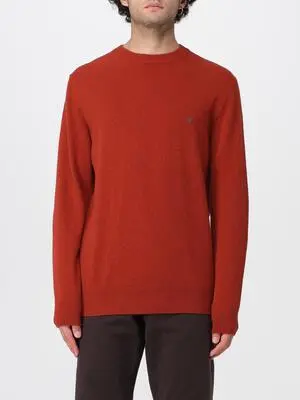 BROOKSFIELD Crew Neck Pullover With Elbow Patches - Brown