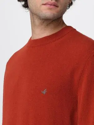 BROOKSFIELD Crew Neck Pullover With Elbow Patches - Brown