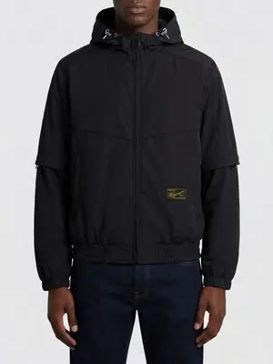 WOOYOUNGMI Nylon Hooded Windbreaker - Black