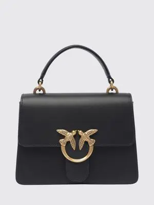 Pinko Mini Love Monogram Calf Leather Handbag - Black