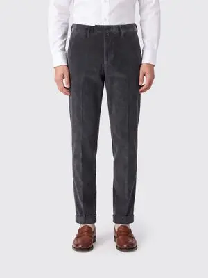 BRIGLIA 1949 Slim Fit Cotton Velvet Chino Trousers - Grey