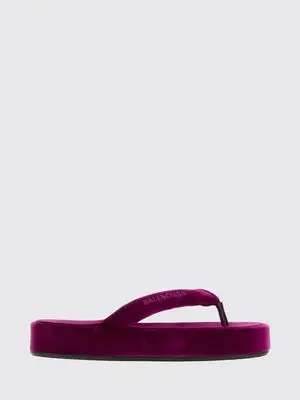 Balenciaga Velvet Platform Flip-flops - Violet
