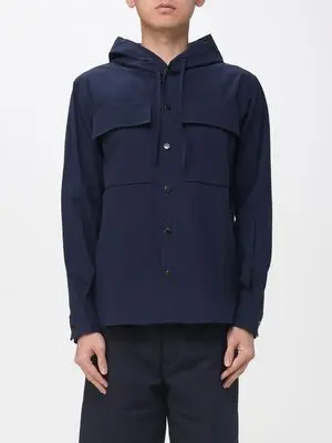 PAOLO PECORA Hooded Jacket In Technical Fabric - Blue