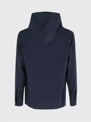PAOLO PECORA Hooded Jacket In Technical Fabric - Navy