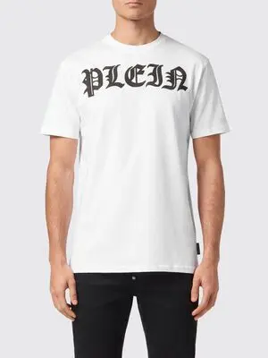 Philipp Plein Gothic Cotton T-shirt With Contrasting Logo Print On The Chest - White