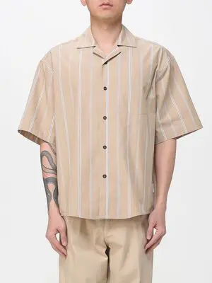 PAOLO PECORA Striped Cotton Blend Casual Shirt - White
