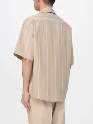 PAOLO PECORA Striped Cotton Blend Casual Shirt