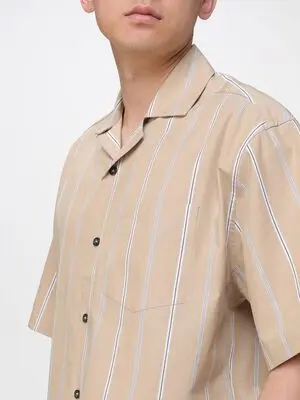 PAOLO PECORA Striped Cotton Blend Casual Shirt