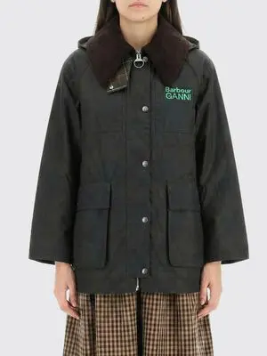 BARBOUR X GANNI Tartan Waxed Jacket - Green
