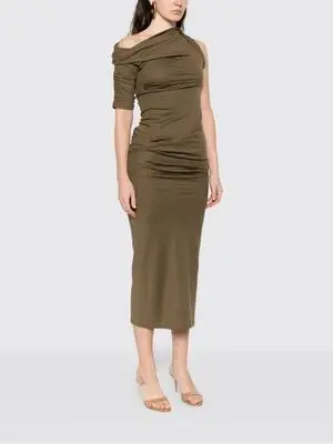 Jacquemus Cotton And Silk One-shoulder Dress