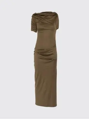 Jacquemus Cotton And Silk One-shoulder Dress