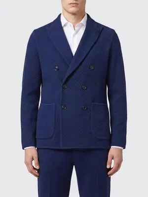 LARDINI Cotton Double-breasted Blazer - Blue
