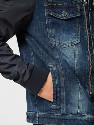Philipp Plein Cotton Jacket With Classic Collar And Zipper Detail