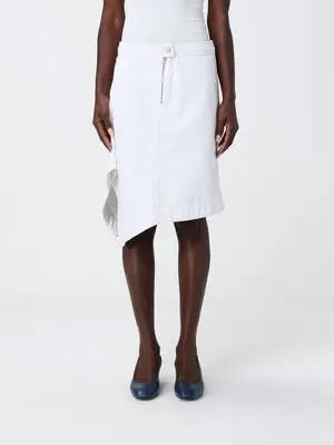 LEMAIRE Asymmetric Denim Skirt - White