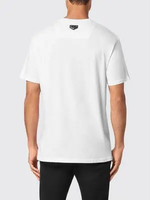 Philipp Plein Solid Colour Cotton Crew-neck T-shirt With Logo - White