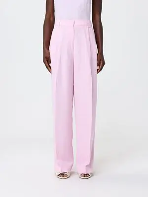 Fabiana Filippi Linen Blend Wide Leg Trousers - Pink