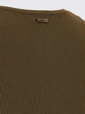 Max Mara Ribbed Cotton Knit U-neck Top - Green