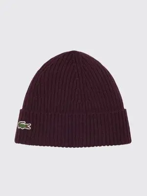 Lacoste Lacoste Ribbed Beanie Burgundy