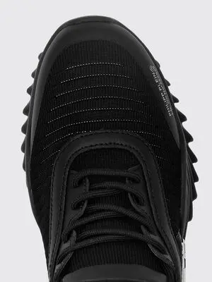 Philipp Plein Leather And Knit Monogram Runner Low-top Sneakers - Black