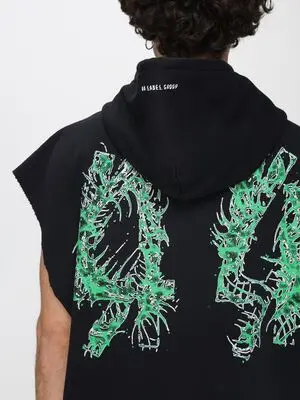 44 LABEL GROUP Sleeveless Cotton Hoodie