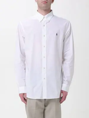 Polo Ralph Lauren Slim Fit Stretch Cotton Shirt With Button-down Collar And Pony Logo - White