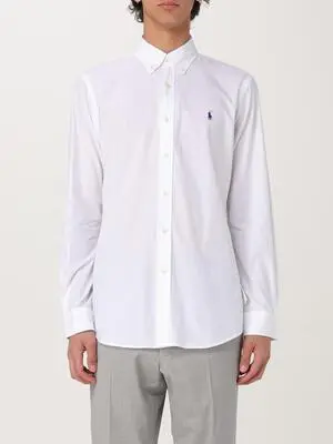 Polo Ralph Lauren Slim Fit Stretch Cotton Shirt With Button-down Collar And Pony Logo - White