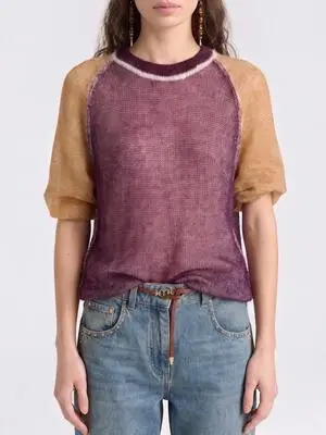 Momoni Block Mohair Wool Pullover - Cherry