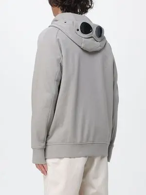C.P. COMPANY Zip-up Hooded Sweatshirt With Lens Mask - Natural