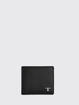 TOD'S T Timeless Grained Leather Wallet - Black
