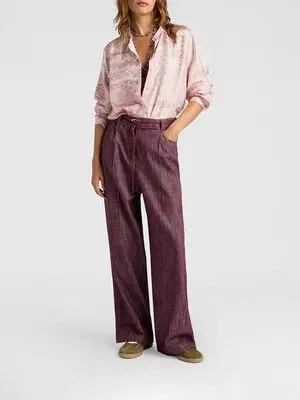 Momoni Silk Ethnic Pattern Shirt - Pink
