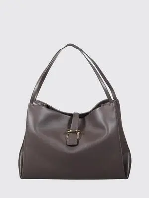 FERRAGAMO Calf Leather Tote Shoulder Bag - Brown