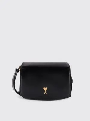 AMI Paris Calfskin Mini Crossbody Bag - Black