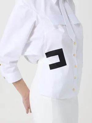 Elisabetta Franchi Cotton Shirt With Tie Detail
