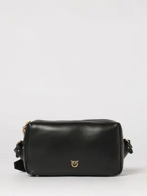 Pinko Horizontal Leather Shoulder Bag - Black