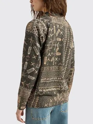 Momoni Abstract Jacquard Pattern V-neck Cardigan
