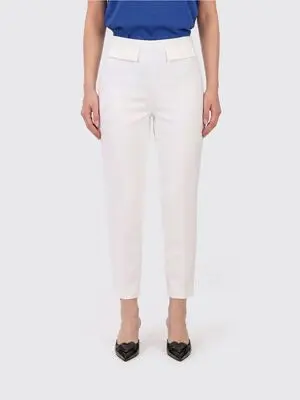 Elisabetta Franchi Stretch Crêpe Slim Fit Trousers - Ivory