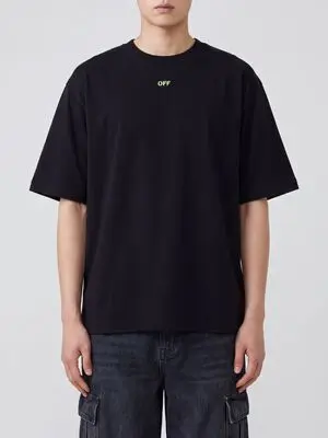 Off-White Cotton T-shirt With Mini Logo - Black 1