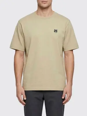 Maison Kitsuné Organic Cotton T-shirt With Logo - Beige