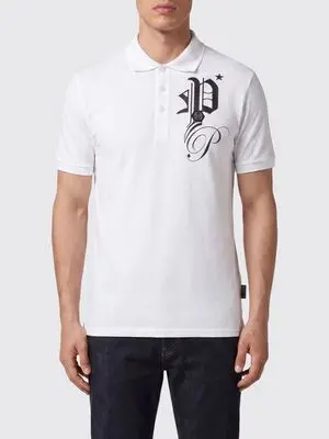 Philipp Plein Cotton Polo Shirt With Monogram Logo And Three-button Placket - White