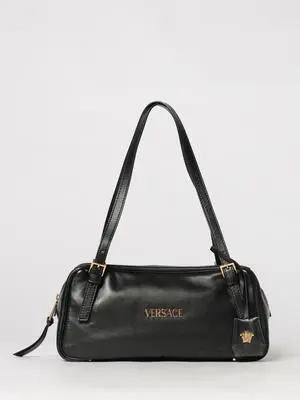 Versace Leather Tag Bag - Black
