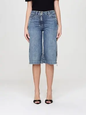 Elisabetta Franchi Cotton Denim Shorts - Blue