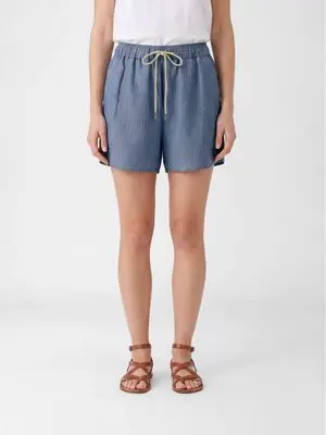 Jacob Cohen Linen Blend Drawstring Shorts - Indigo