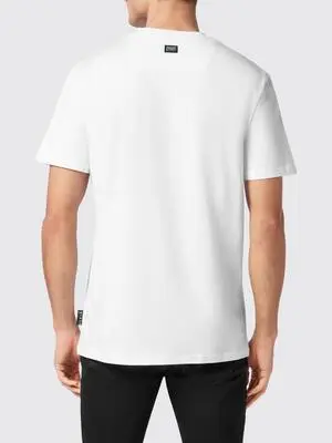 Philipp Plein Gothic Graphic Print Cotton T-shirt With Contrasting Logo - White